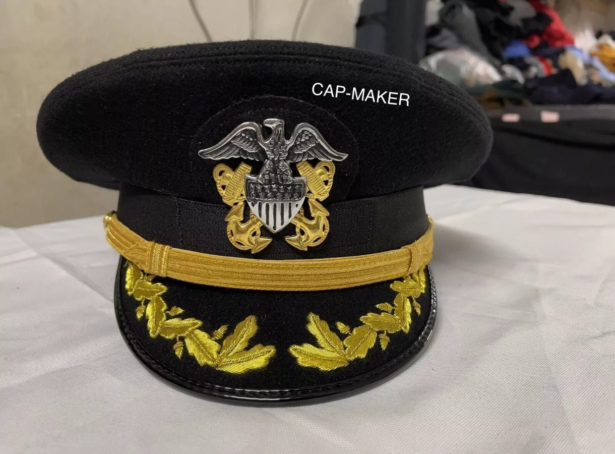 Us Navy Officer Visor Cap, US Navy Commander Captain Rank Cap in All ...