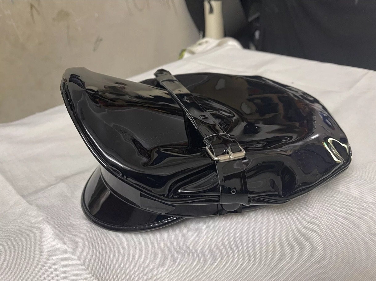 Finest Soft Shinny PVC Muir Cap Peaked Cap Biker Cap Officer Cap All ...