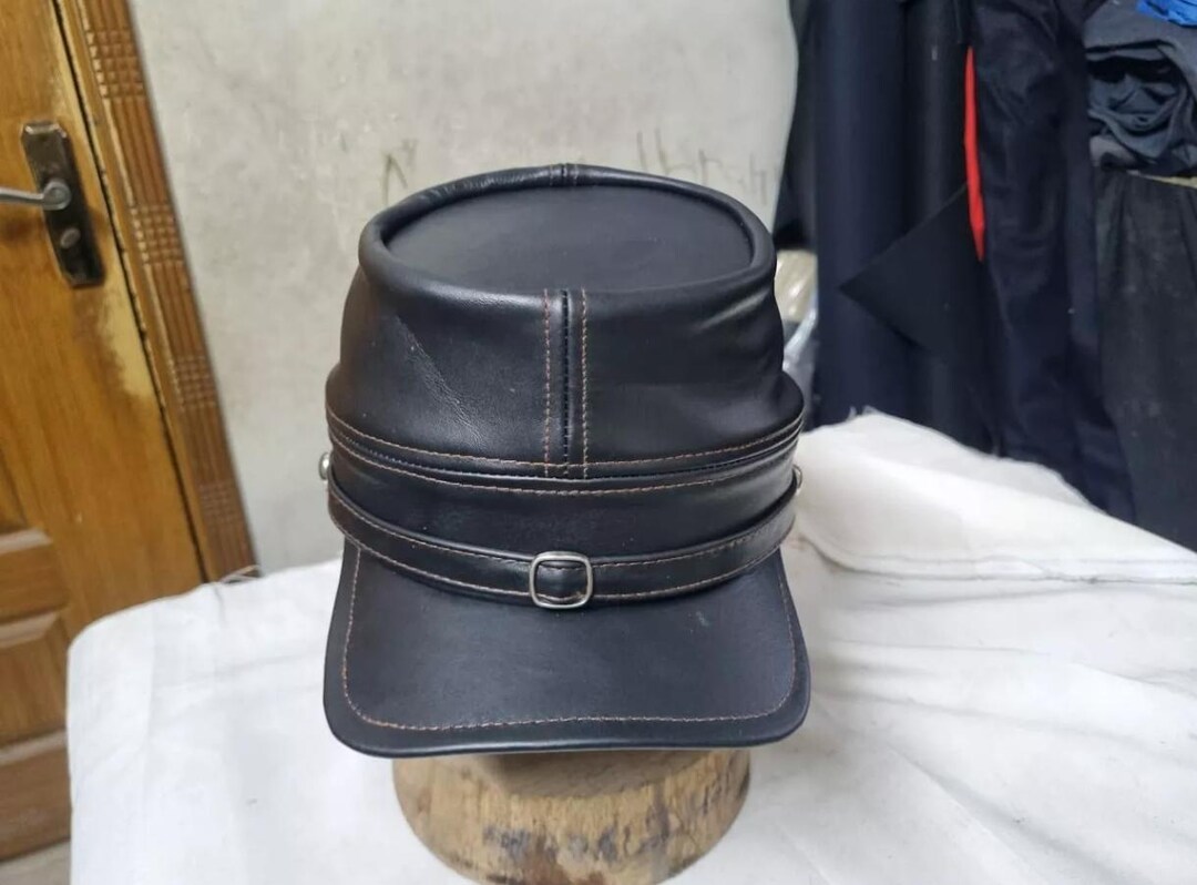 American Civil War Kepi Leather Cap, Extraordinary Craftsmanship. All ...