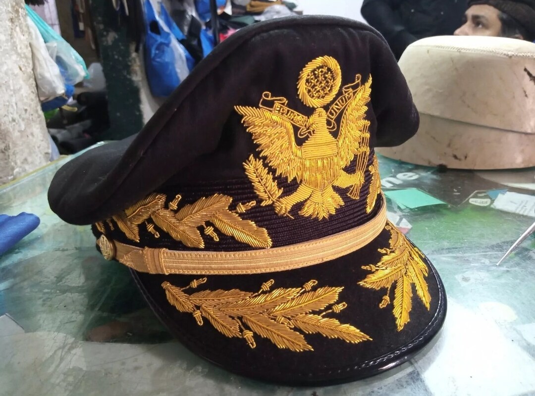 US Army Peak Cap General Douglas Macarthur's Uniform Military Black Hat ...