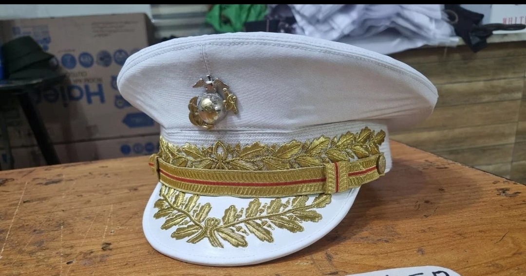 Vietnam Era USMC Officer's Visor Service Cap or Hat W/ega Device - All ...