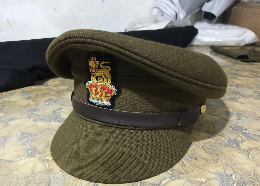 WW2 British Army General Staff Officers Visor Cap Military Peak Hat ...