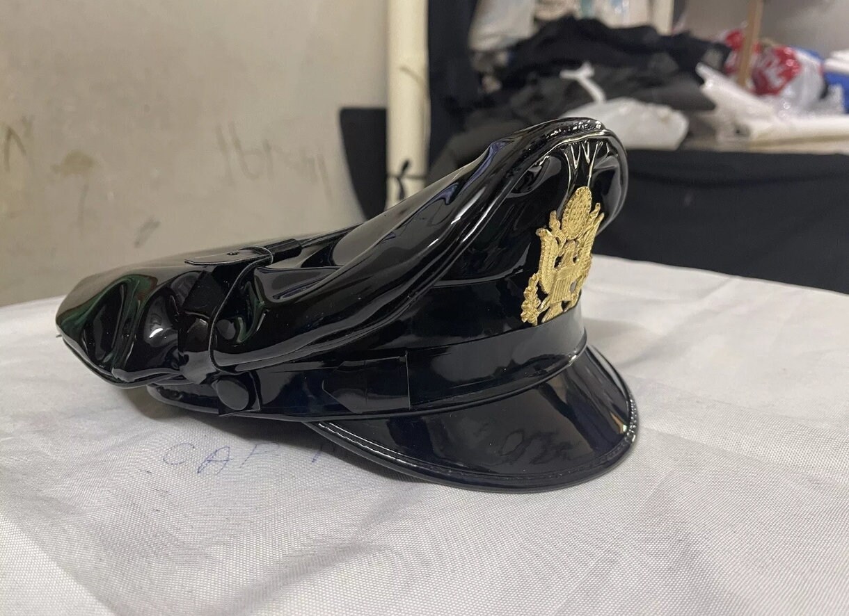 Finest Soft Shinny PVC Muir Cap Peaked Cap Biker Cap Officer Cap All ...