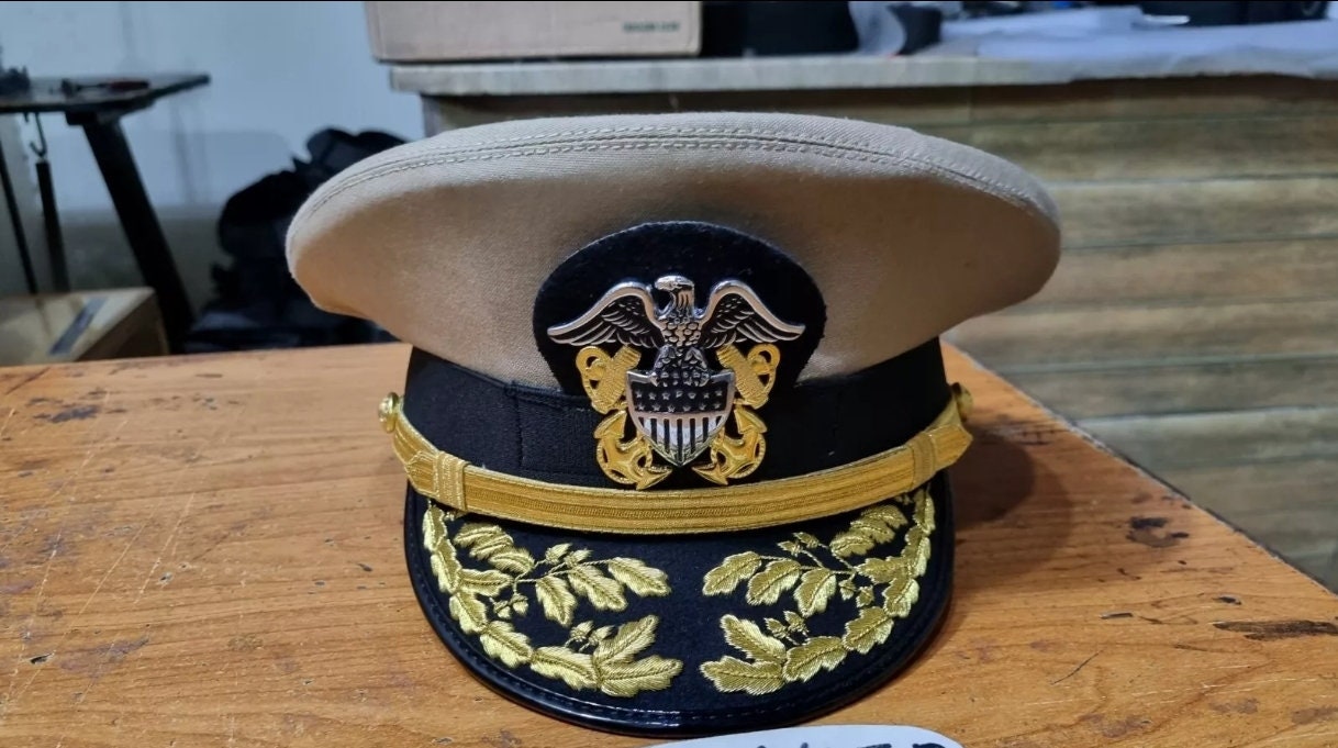 Wwll US Navy Commander Admiral Rank Khaki Cap in All Sizes Available ...