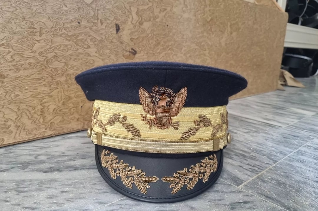 WW1 USA Army General Officer's Cap Replica Antique Embroidery on Cap ...