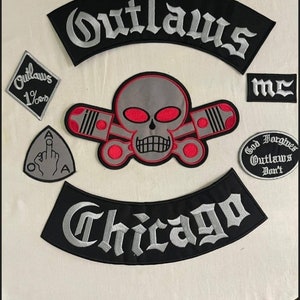 Outlaws Chicago and Outlaws Nomads Embroidery Patches Set Iron On - Etsy