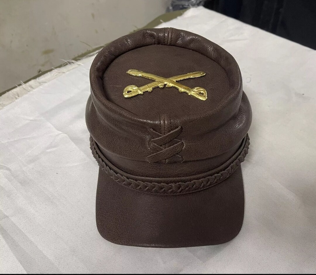 American Civil War Kepi Leather Cap, Extraordinary Craftsmanship. All ...
