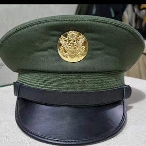 USA Army Officers Peaked Service Cap Military Visor Cap - Etsy