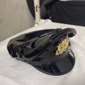 Finest Soft Shinny PVC Muir Cap Peaked Cap Biker Cap Officer Cap All ...
