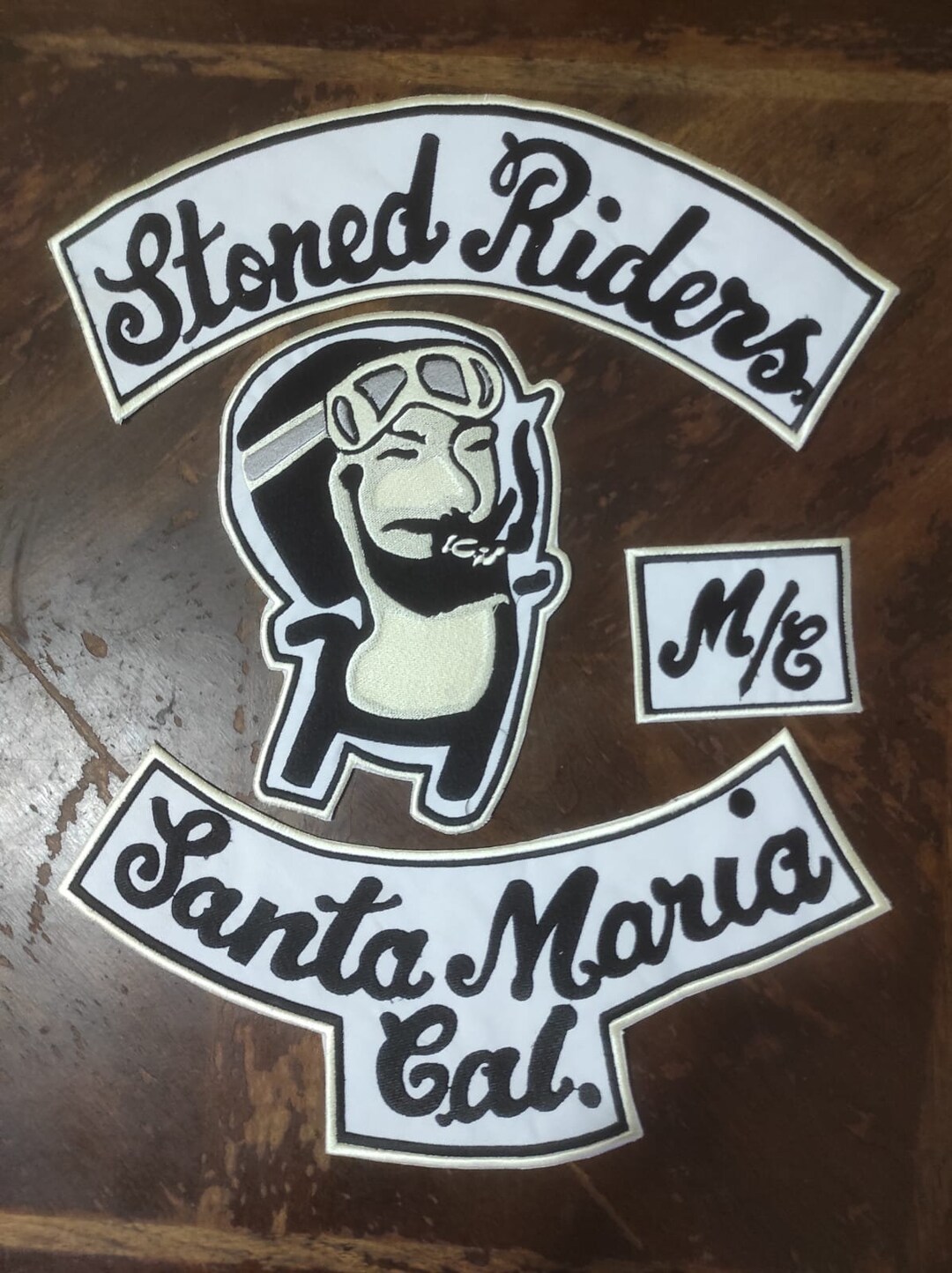 Stoned Riders Santa Maria MC Embroidery Patches Set for Collection Iron ...