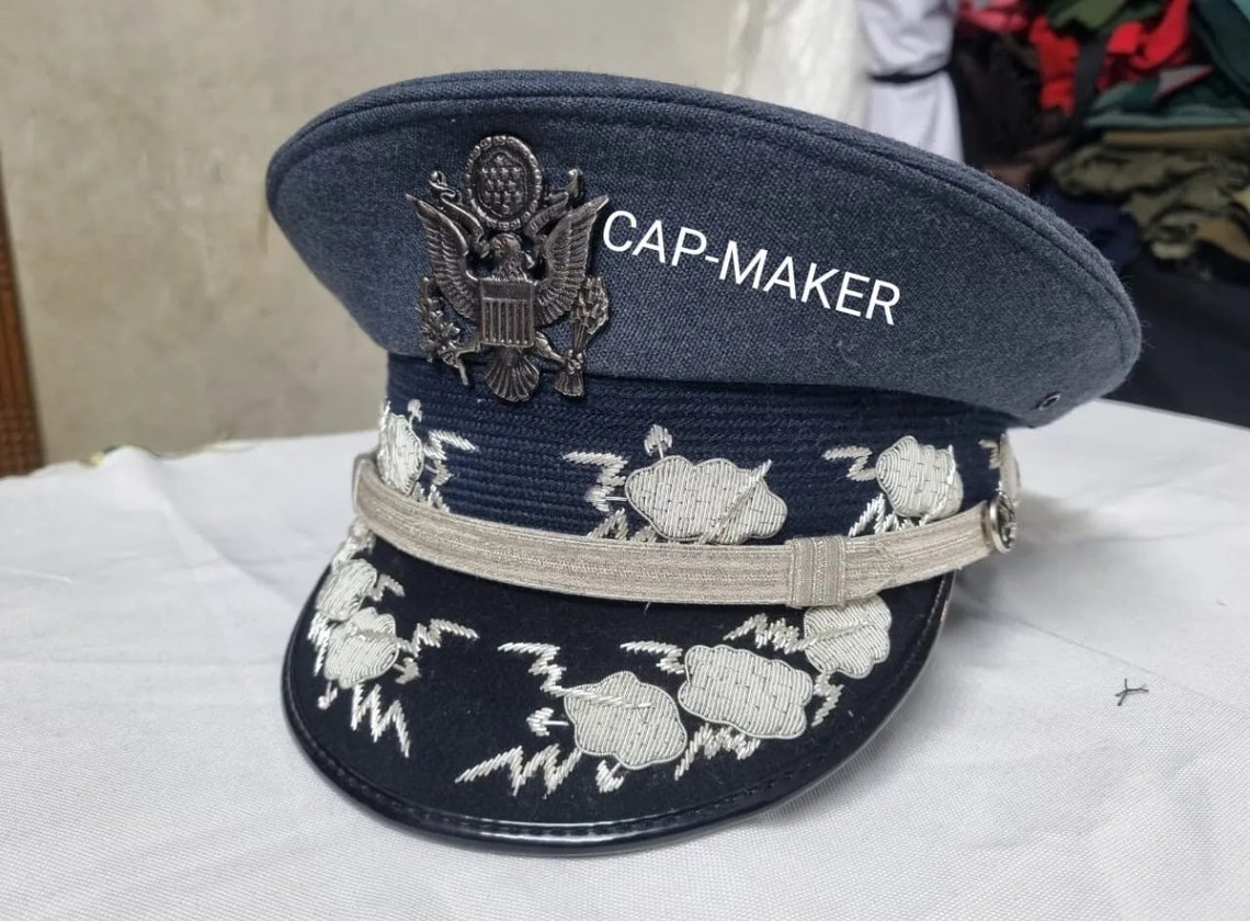 1960 USAF General Embroidery Visor Cap - Etsy