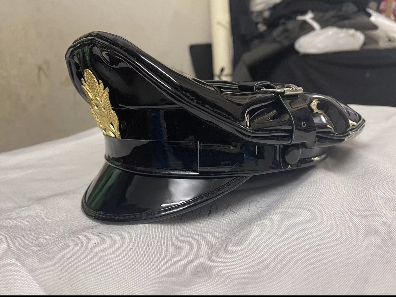 Finest Soft Shinny PVC Muir Cap Peaked Cap Biker Cap Officer Cap All ...