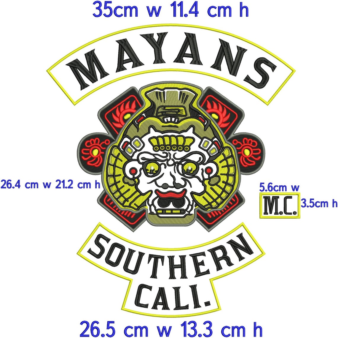 Mayans Southerncali Mc Embroidery Patches Set of 4pcs Iron On - Etsy