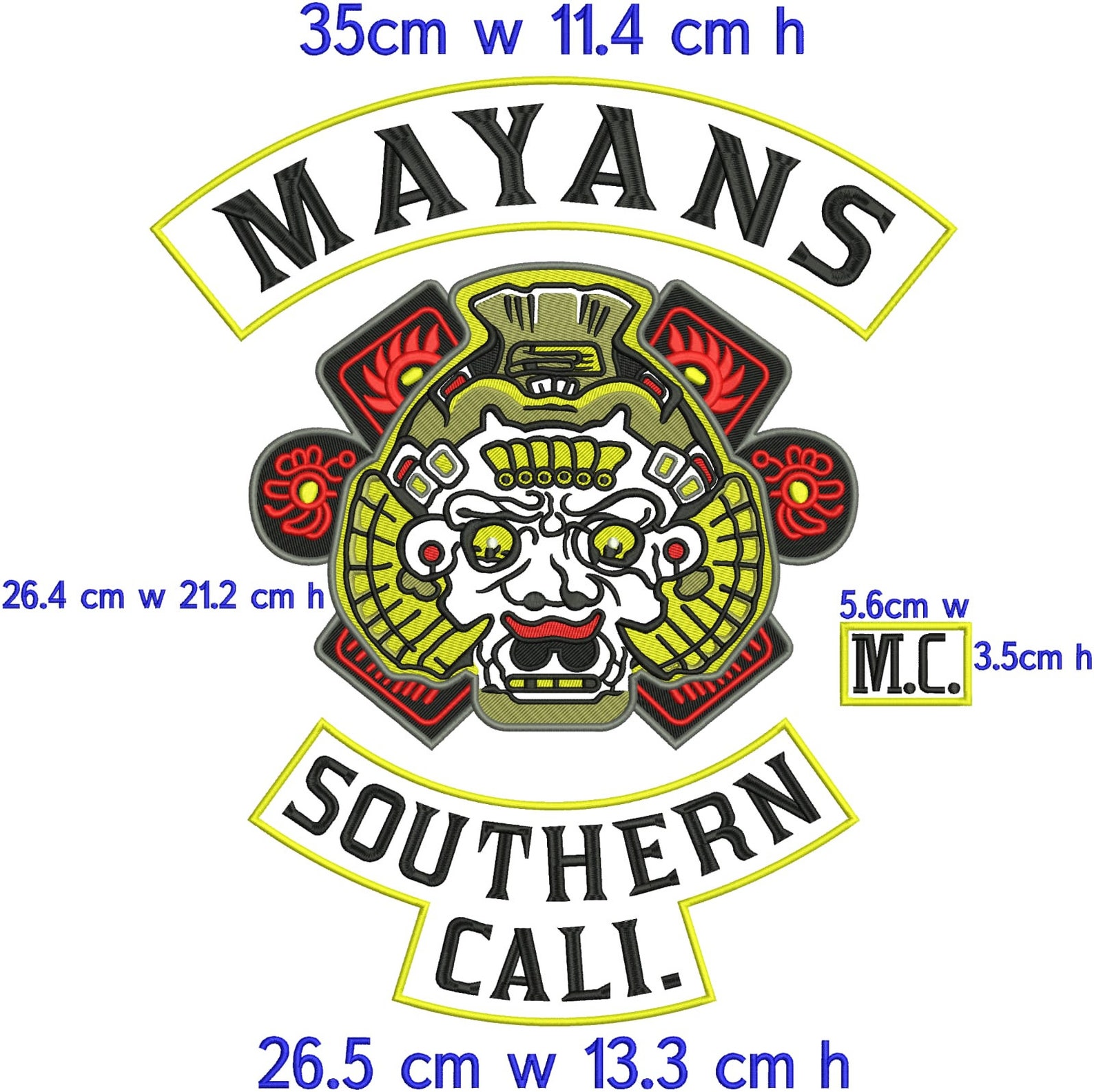Mayans Southerncali Mc Embroidery Patches Set of 4pcs Iron On - Etsy