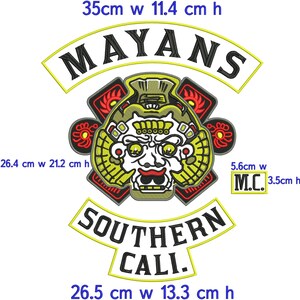 Mayans Southerncali Mc Embroidery Patches Set of 4pcs Iron On - Etsy