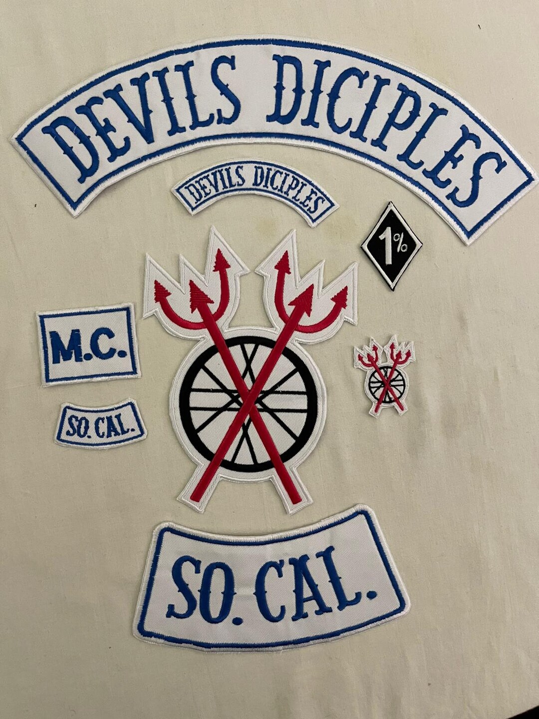 Devils Disciples Mc Embroidery Patches Set Iron On - Etsy