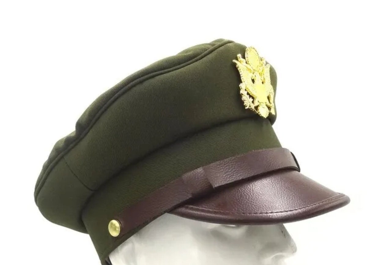 WWII US Air Force USAF Officer Cap Hat With Golden Color Badge Air ...