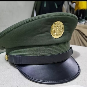 USA Army Officers Peaked Service Cap Military Visor Cap - Etsy