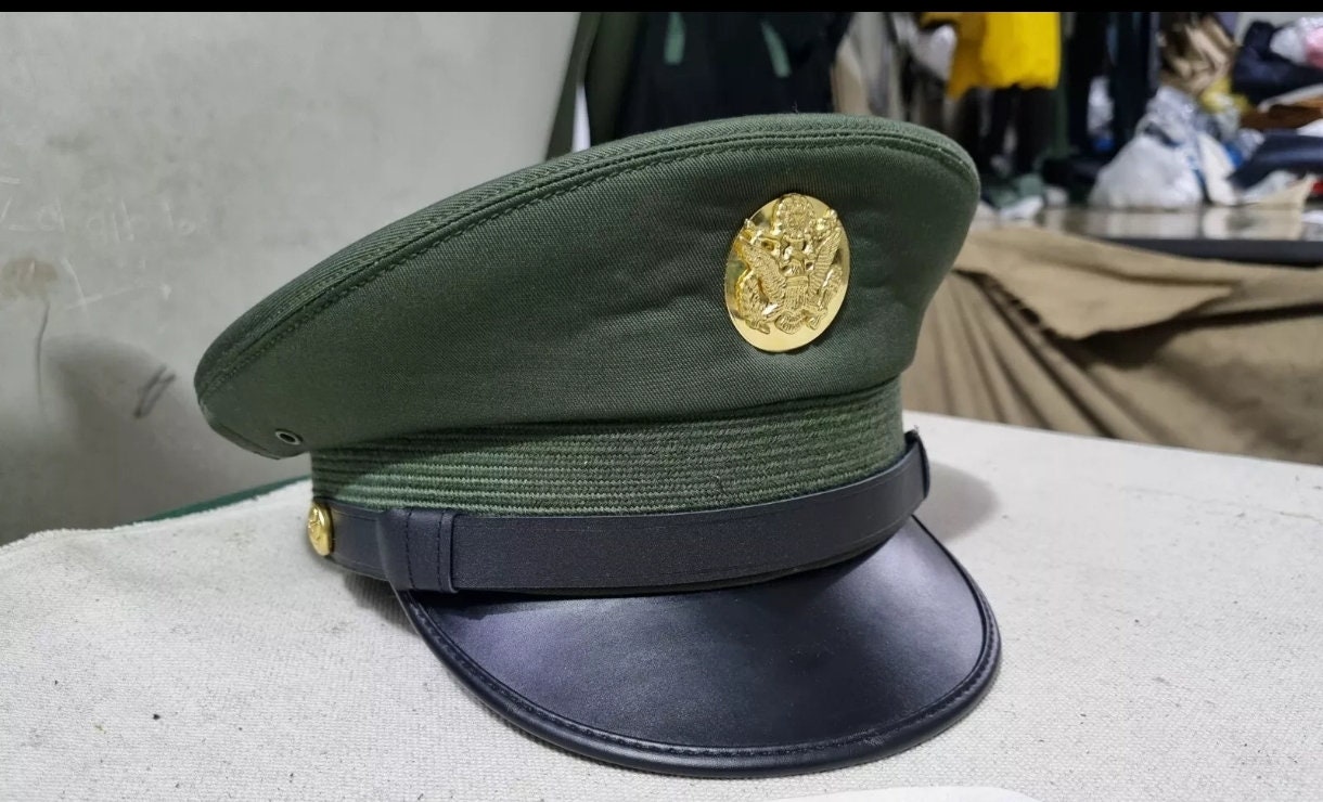 USA Army Officers Peaked Service Cap Military Visor Cap - Etsy
