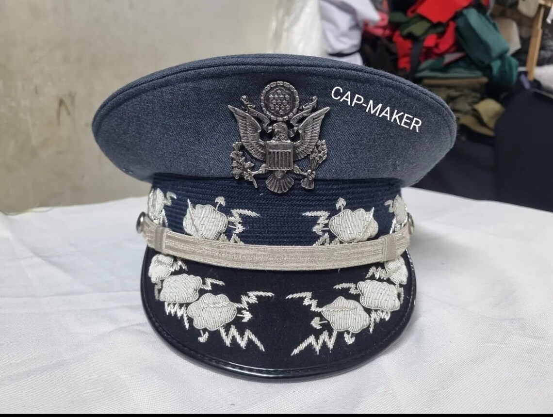 1960 USAF General Embroidery Visor Cap - Etsy