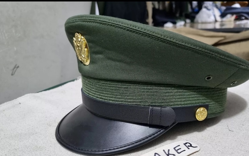 USA Army Officers Peaked Service Cap Military Visor Cap - Etsy