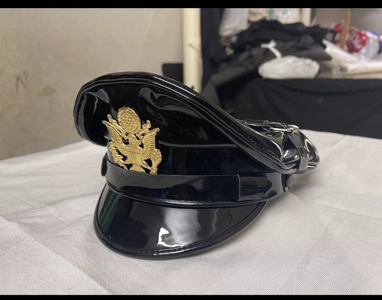 Finest Soft Shinny PVC Muir Cap Peaked Cap Biker Cap Officer Cap All ...