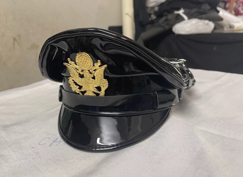 Finest Soft Shinny PVC Muir Cap Peaked Cap Biker Cap Officer Cap All ...