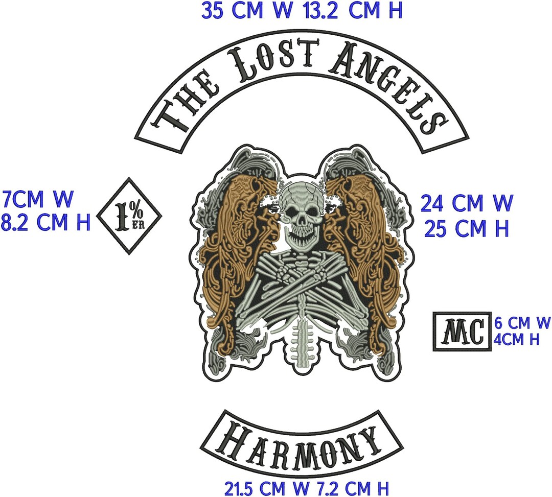 The Lost Angels Harmony Mc Embroidery Patches Set of 5 Pcs - Etsy