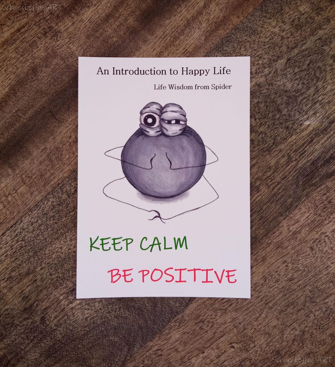 Life Wisdom From Spider, Greeting Card, Postcard, Joga Poses, Joga ...