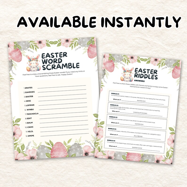Easter Printable Activity Sheets | Word Scramble | Easter Riddles | I ...