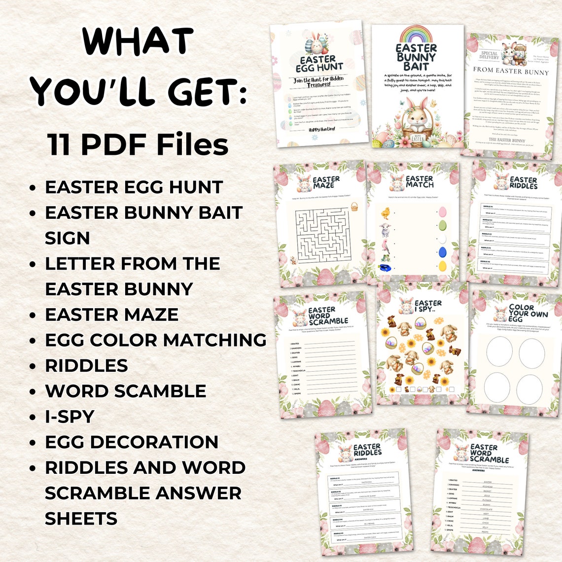 Easter Printable Activity Sheets | Word Scramble | Easter Riddles | I ...