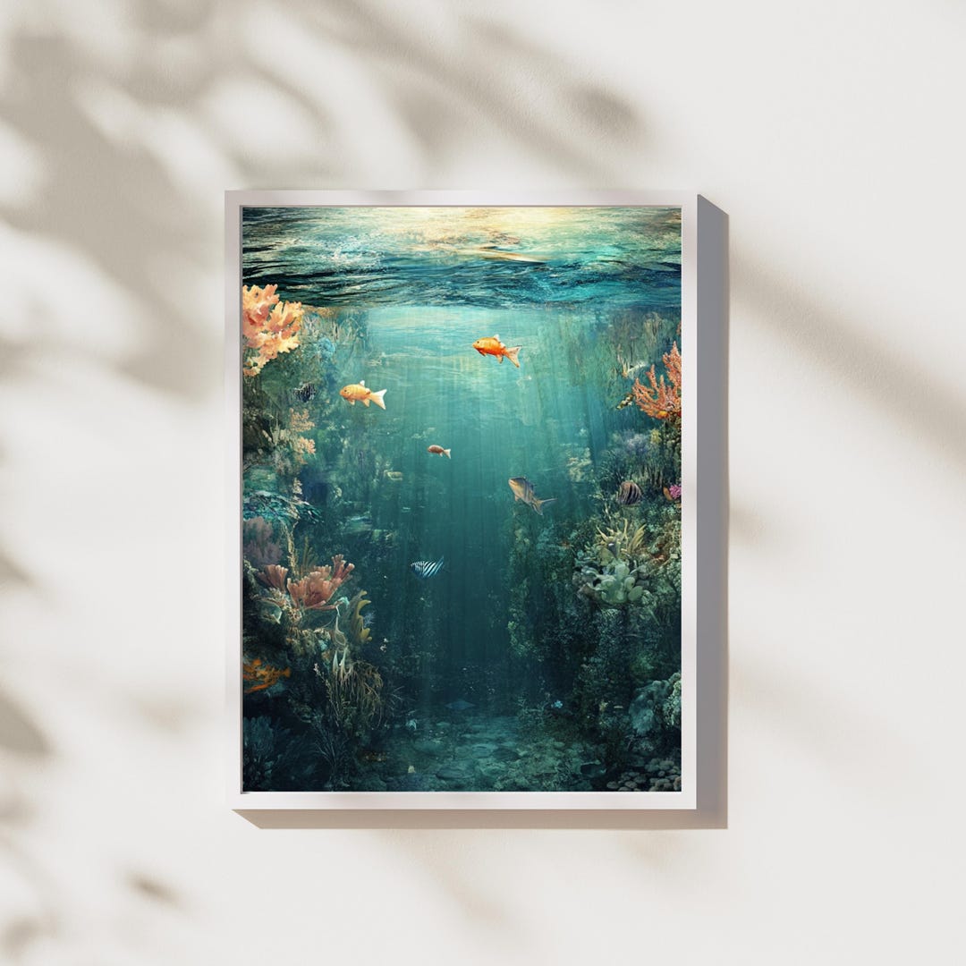 Ocean Conservation Poster: Marine Life Digital Art (digital Download ...