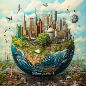 Sustainable City Digital Art Print – Sdg-inspired AI Artwork – Urban ...