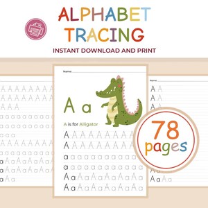 Alphabet Handwriting Practice Sheets, Animals A-Z Tracing Worksheets ...