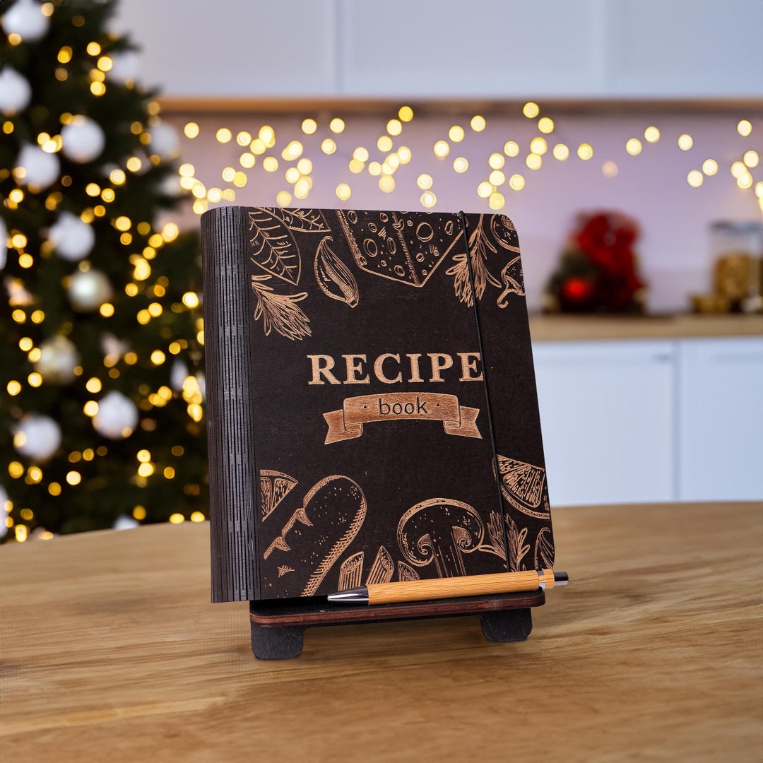 Wooden Recipe Book, Recipe Binder, Cookbook, Recipe Cards, Blank Recipe ...