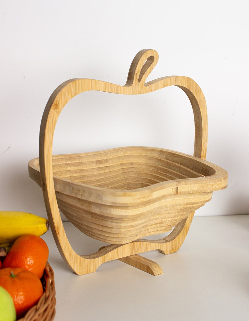 Handcrafted Wooden Fruit Basket, Fruit Containers, Wooden Tray ...