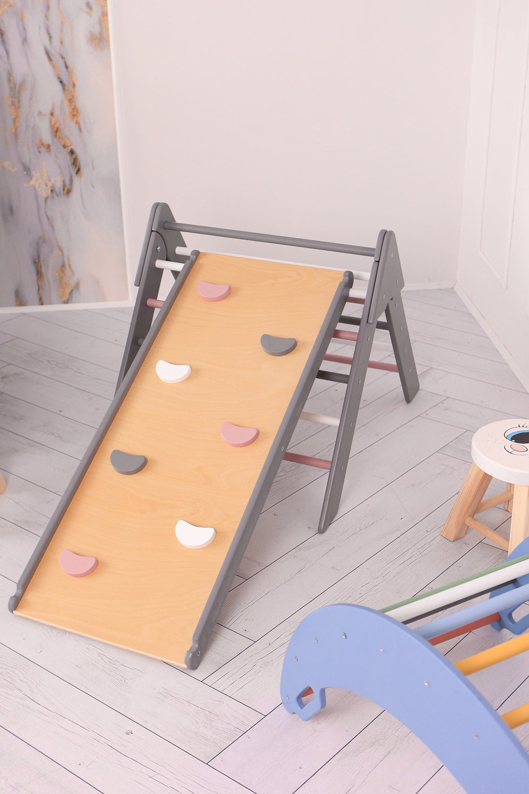 Climbing Set, Pickler Triangle, Montessori Play Gym, Baby Climber, Kids ...