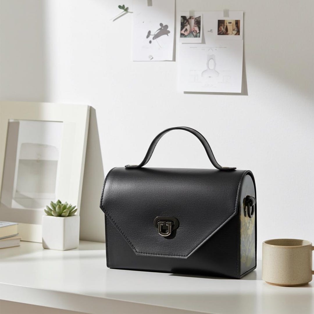 Handgefertigte Leder Crossbody Tasche Mit Resin Art, Muttertagsgeschenk ...