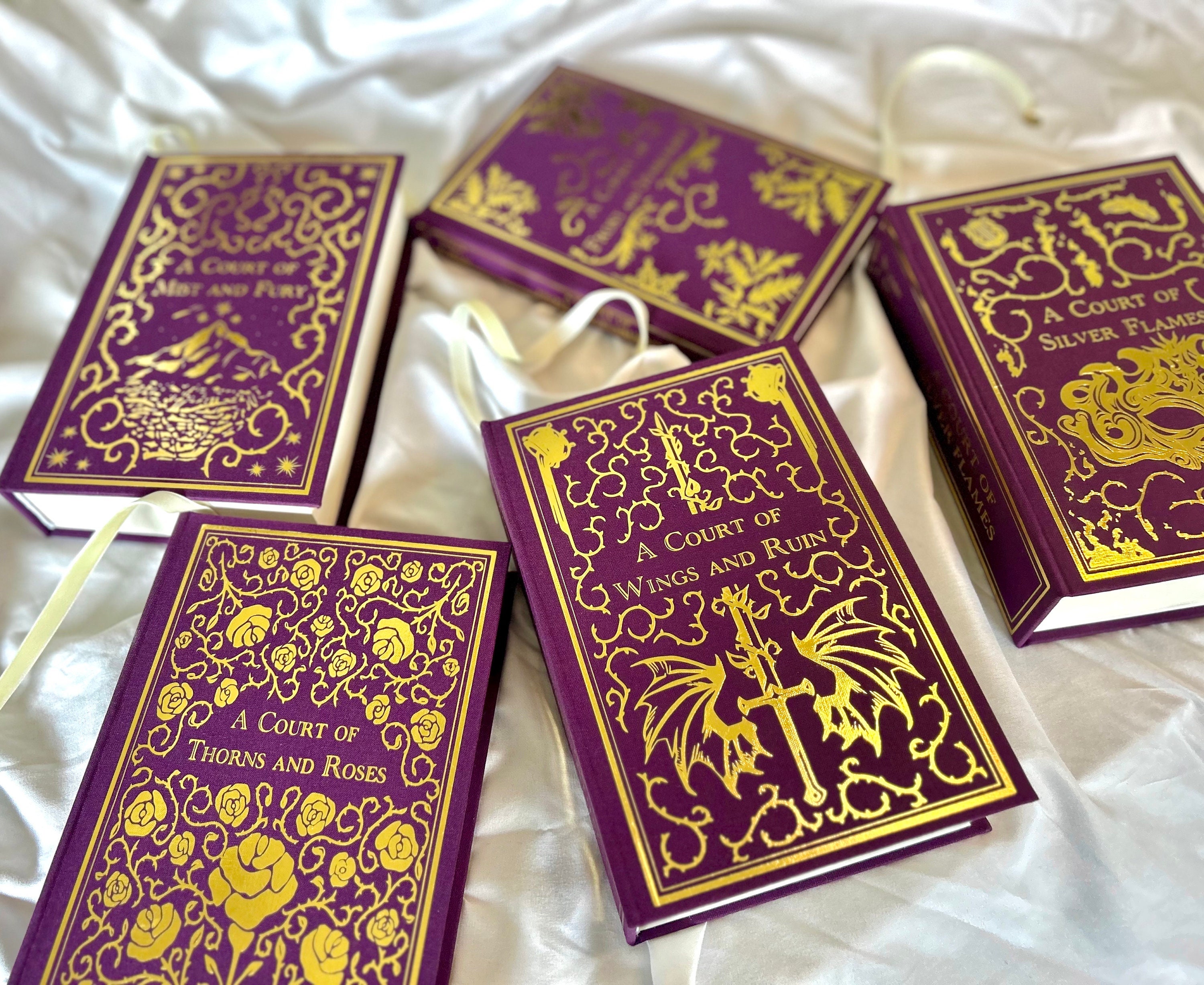 ACOTAR FULL SET- Multi Colored! Rebound Hardcover L Handmade Special ...