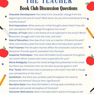 The Teacher Book Club Discussion Guide Kit - Etsy