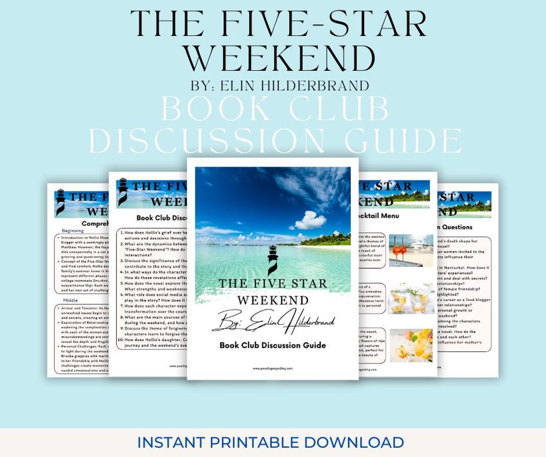 Dive Into Nantucket: Ultimate Book Club Guide for Elin Hilderbrand's the Five-star Weekend - Etsy