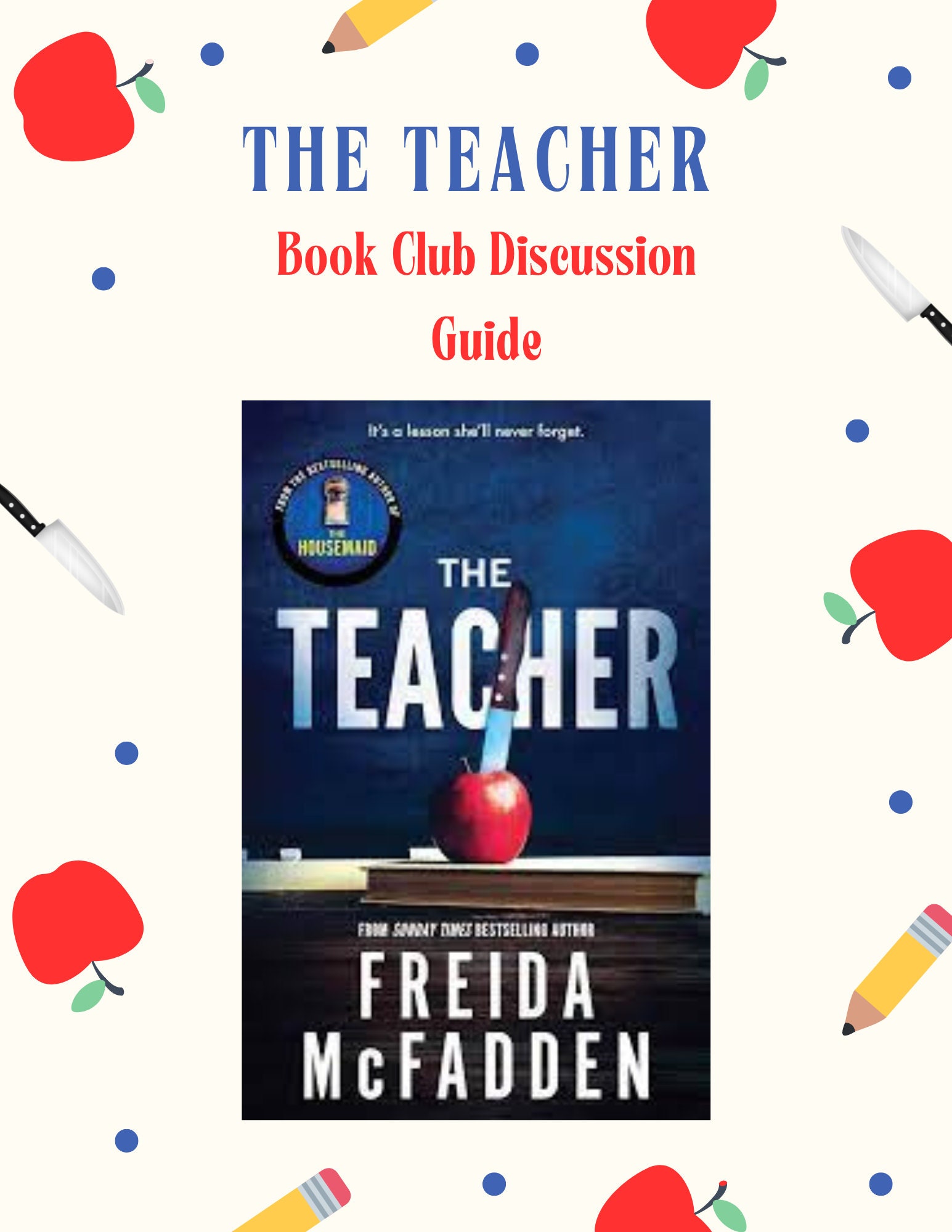 The Teacher Book Club Discussion Guide Kit - Etsy
