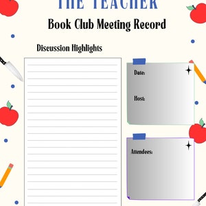 The Teacher Book Club Discussion Guide Kit - Etsy