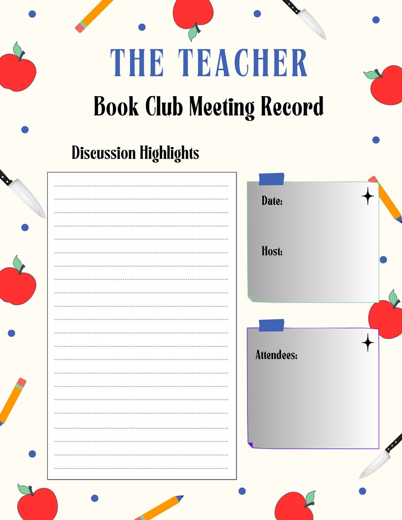 The Teacher Book Club Discussion Guide Kit - Etsy