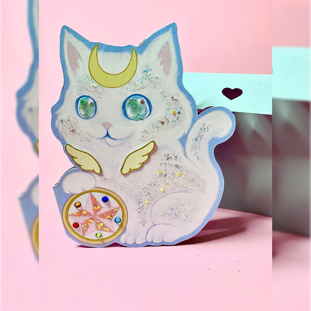 Cat Greeting Card Birthday Card, Handmade Card, Cute Cat Card, Cat ...