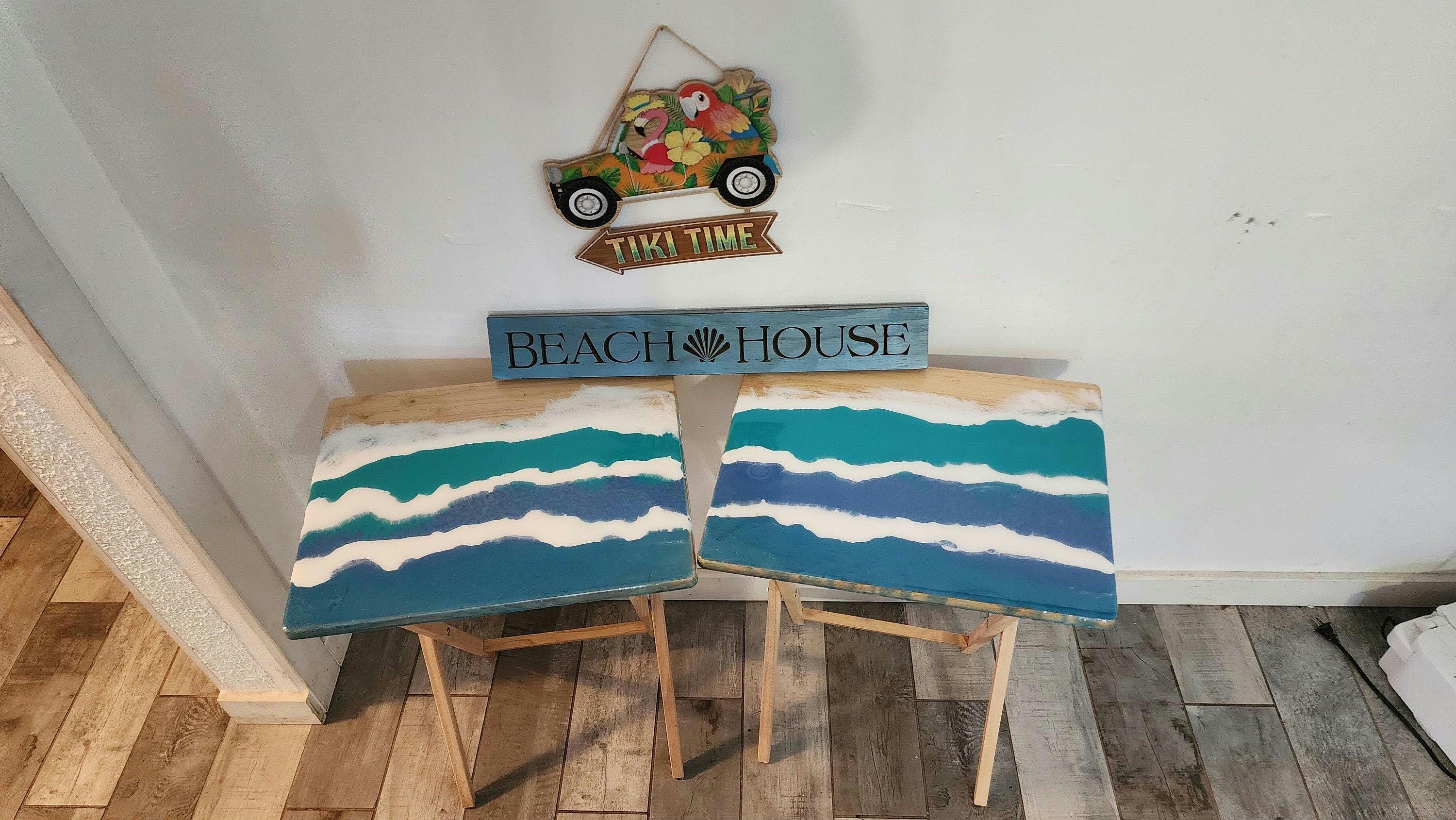 Epoxy "beach Themed" TV Trays - Etsy