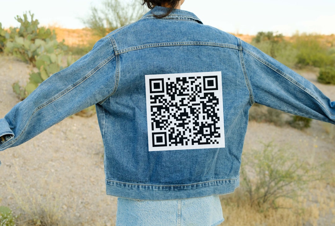 Custom QR Code Denim Jacket, Personalized QR Code Jean Jacket, QR Code ...