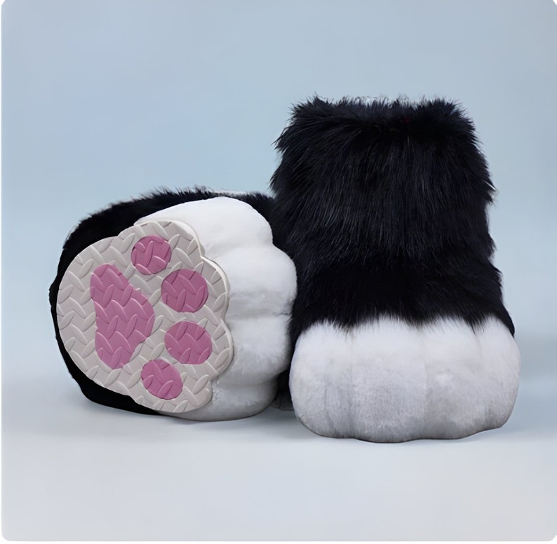 Cream Cosplay Feet Paws, Grey Furry Suit Foot Paws, Cosplay Fluffy Paws ...