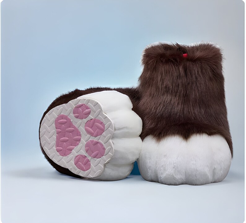 Cream Cosplay Feet Paws, Grey Furry Suit Foot Paws, Cosplay Fluffy Paws ...
