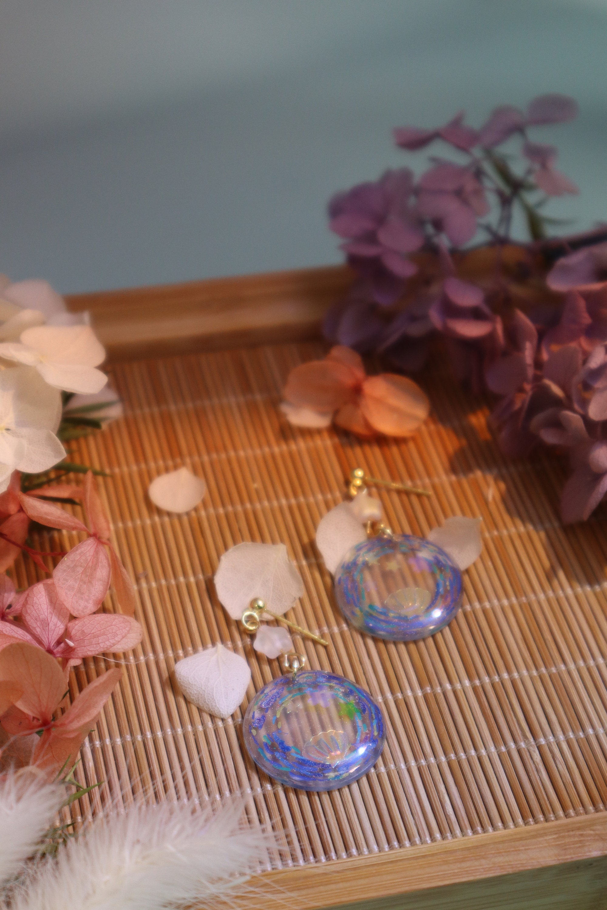 Tidal Waves Summer Compressed Tablets With Czech Beads Beach Earrings ...